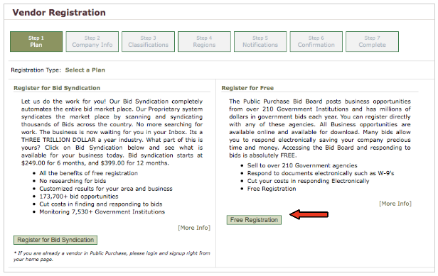 Public Purchase: Vendor Registration
