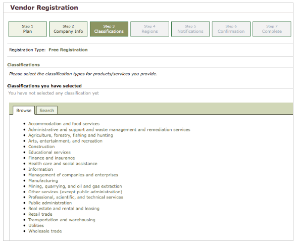 Public Purchase: Vendor Registration
