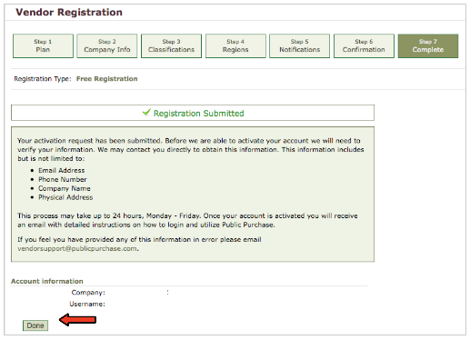 Public Purchase: Vendor Registration